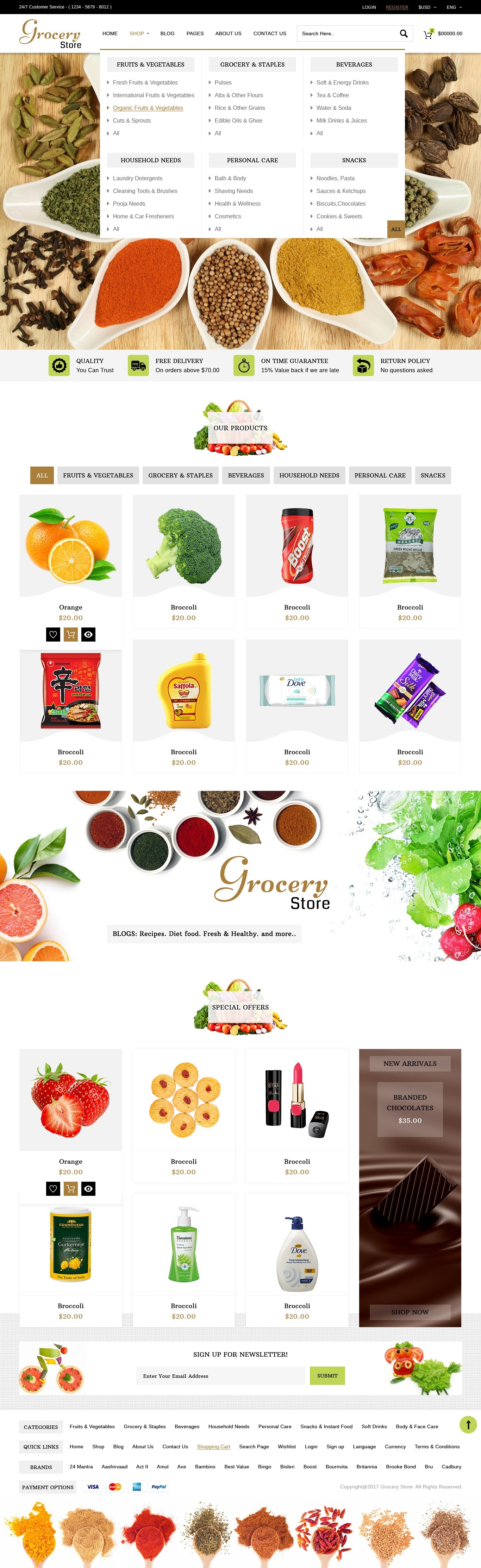 Responsive Shopify Grocery Store Theme Webcodemonster PRO Themes